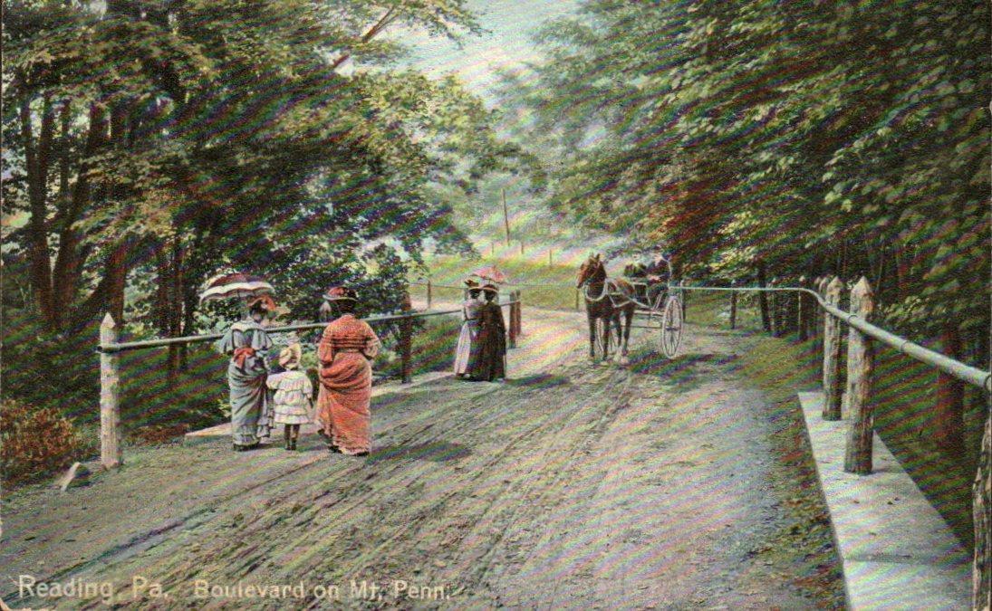 Nice View Of The BOULEVARD On MT. PENN In READING, PA On Vintage 1908 ...