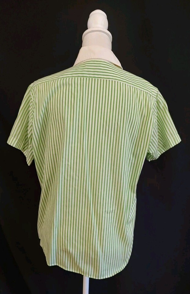 Vintage 70s Carroll Reed Ski Shop Preppy Stripe Green White Shirt ...