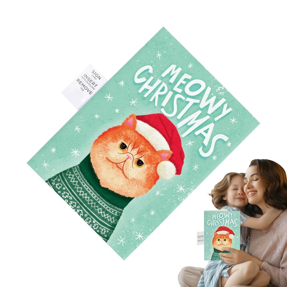 Endless Meowy Christmas With Glitter Endless Meow Christmas Voice Greeting Card | eBay UK