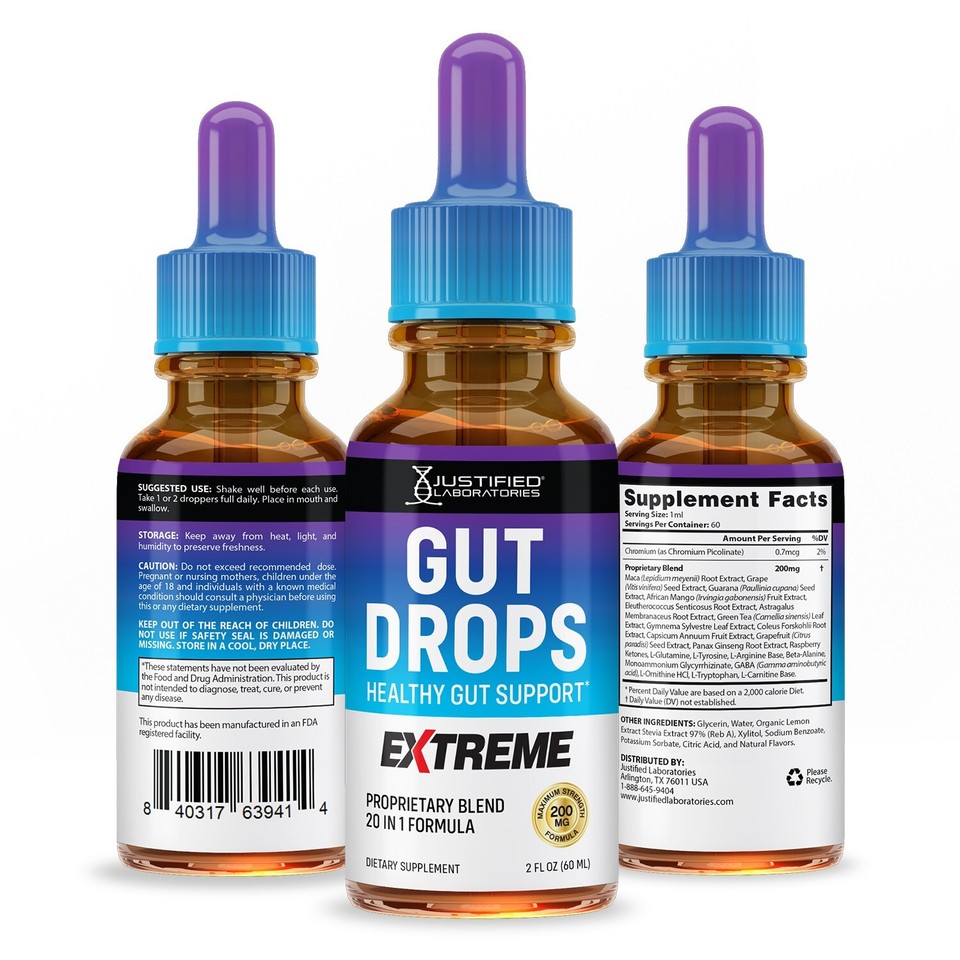 Gut Drops Extreme 200MG Healthy Gut Support Proprietary Blend 20-in-1 ...