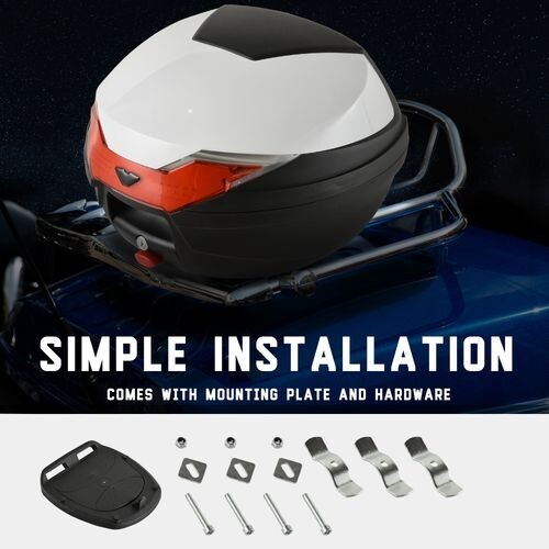 Motorcycle Top Box Bike Scooter Moped Travel Storage Lockable Helmet ...