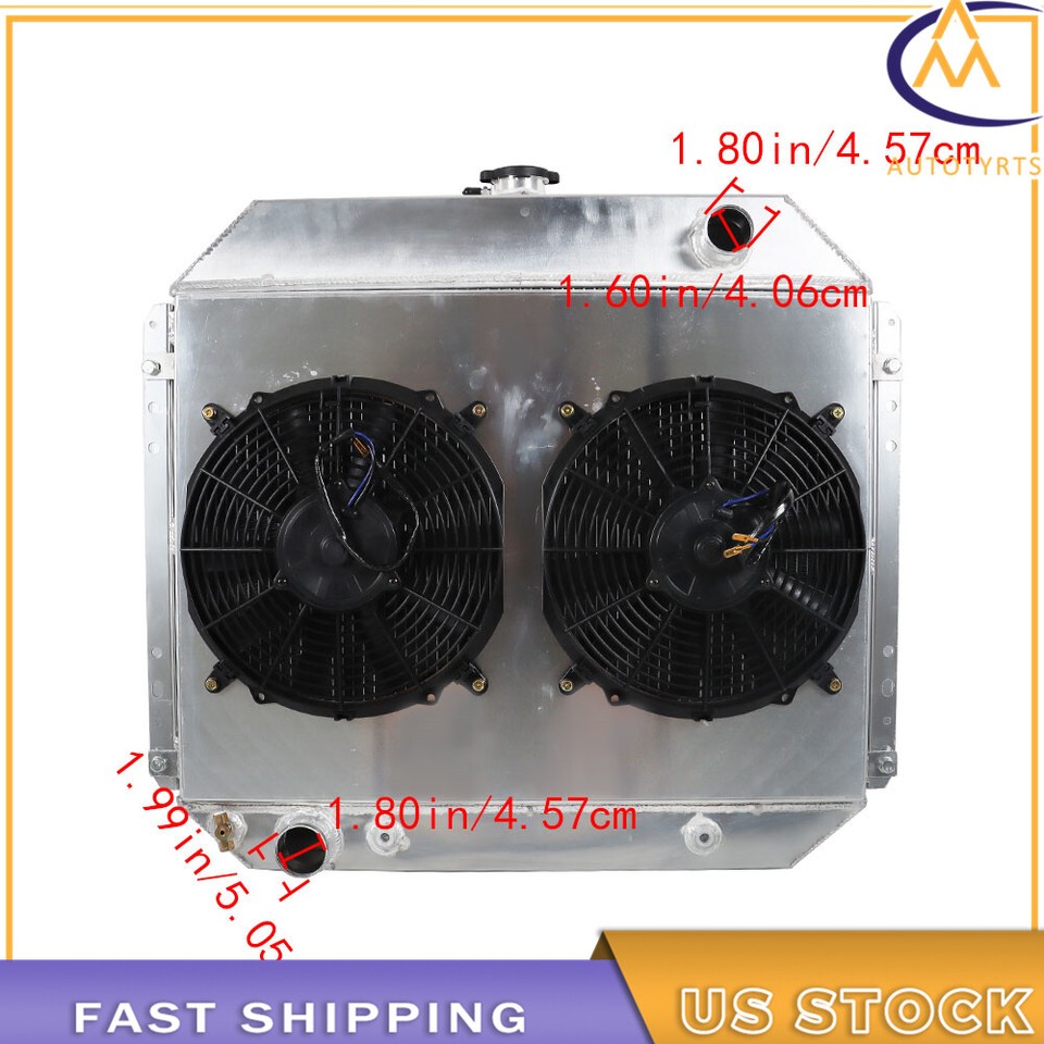 4 Row Radiator Shroud Fan For Ford F100 F150 F250 F350 1966-1979 Bronco ...