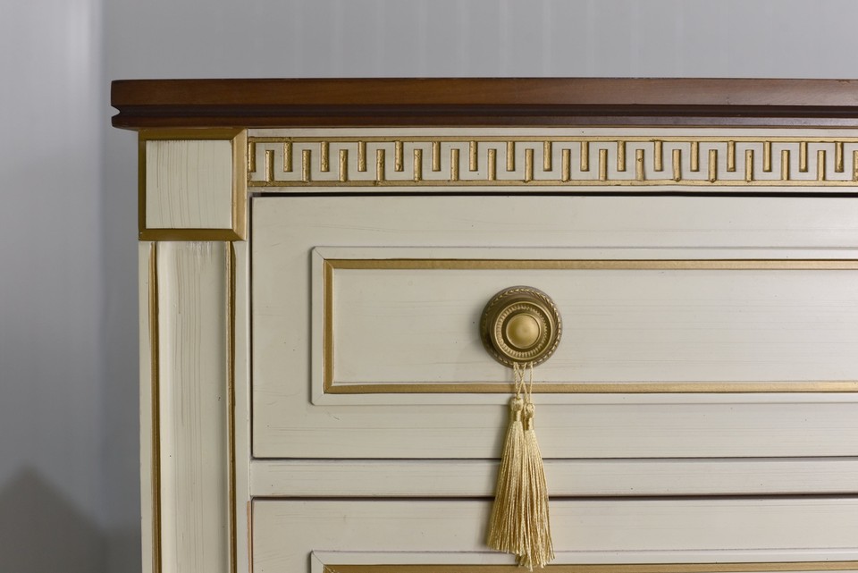 PAINT TO ORDER Vintage Transitional Highboy Dresser Gold Accents by ...