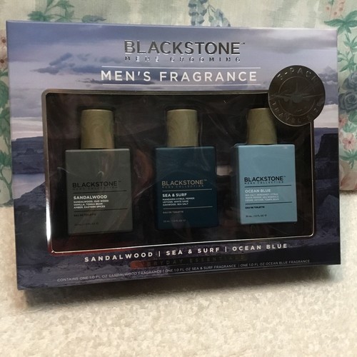 Blackstone Men’s Fragrance Trio Sandalwood Sea & Surf Ocean Blue 3 pc ...