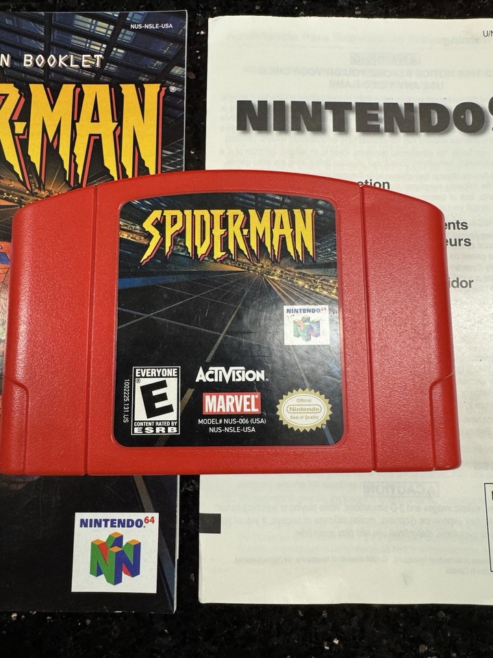 Spider-Man Nintendo n64 Red Cartridge Authentic with Manual Box | eBay