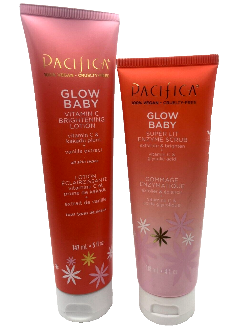 KIT Pacifica GLOW BABY Brightening Lotion + GLOW BABY Super lit Enzime ...