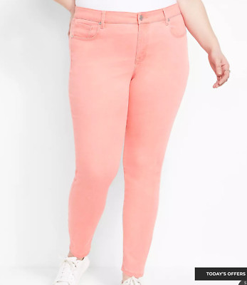 LANE BRYANT ~ New! NWT 12P Petite ~ Neon SIGNATURE FIT Sateen Skinny ...