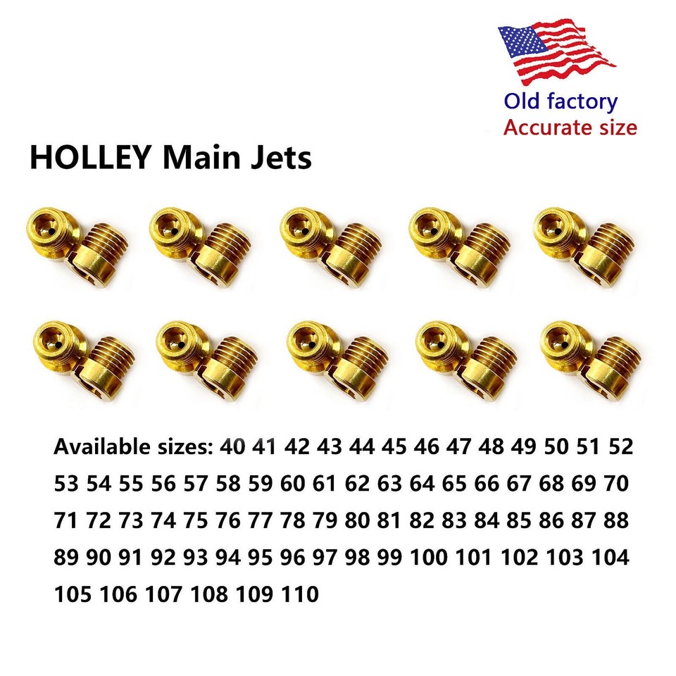 Holley 36-181 4150 4160 4500 Brass Carburetor Jet Kit 2 Each Sizes 64 ...