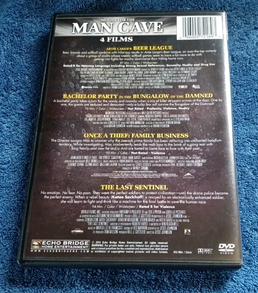 4 Movies for the Man Cave DVD 4 Movie Set Beer League The Last Sentinel ...