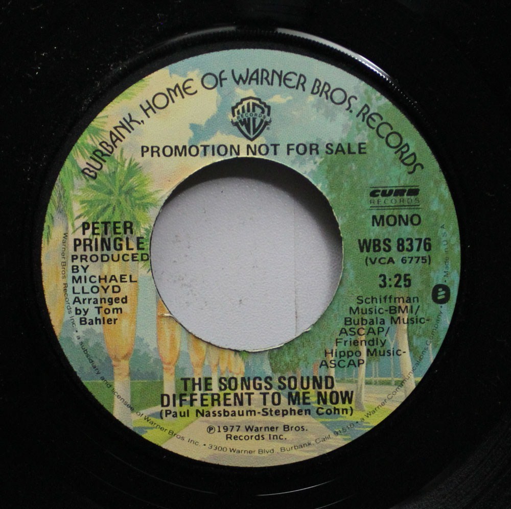 Rock Promo Nm! 45 Peter Pringle - The Songs Sound Different To Me Now ...