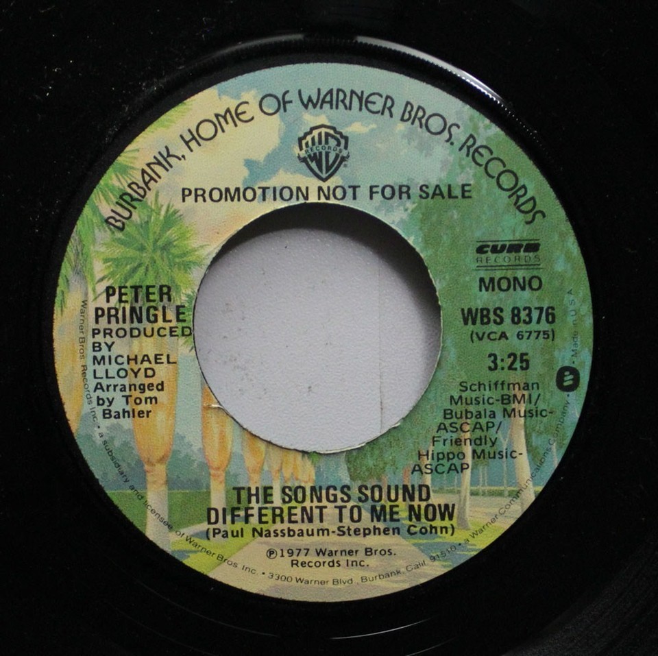 Rock Promo Nm! 45 Peter Pringle - The Songs Sound Different To Me Now ...