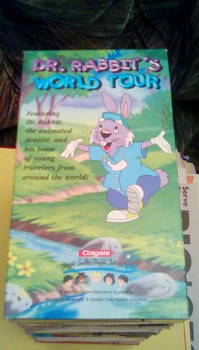 Dr. Rabbit's World Tour VHS cartoon dentist Colgate brushing flossing ...