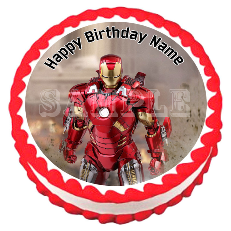 IRON MAN Edible Cake topper Party image decoration | eBay