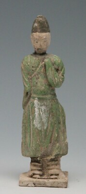antique Chinese pottery Mingqi Tomb guardian, attendant figure, statue ...