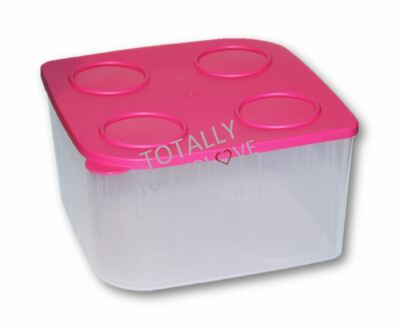 Tupperware Fresh N Cool XL Square Modular Fridge Container 22 Cups Pink ...
