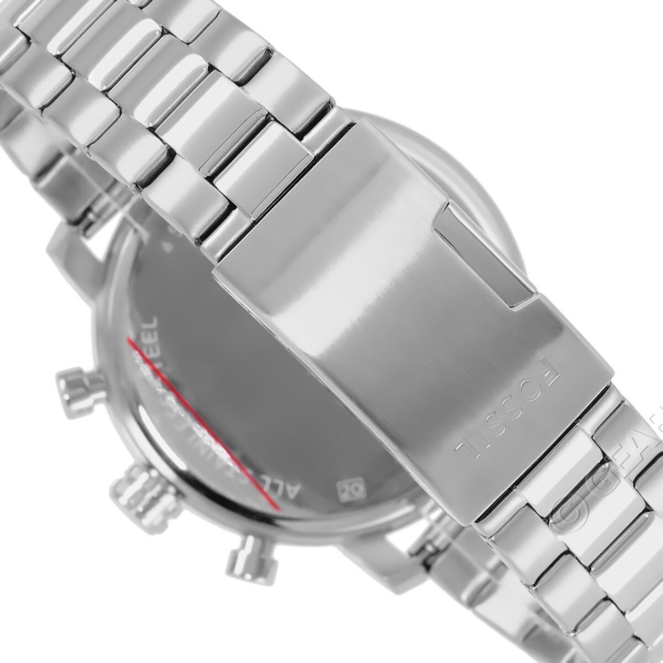 FOSSIL Rhett Mens Dual Time Multifunction Watch, Blue Dial, Stainless ...