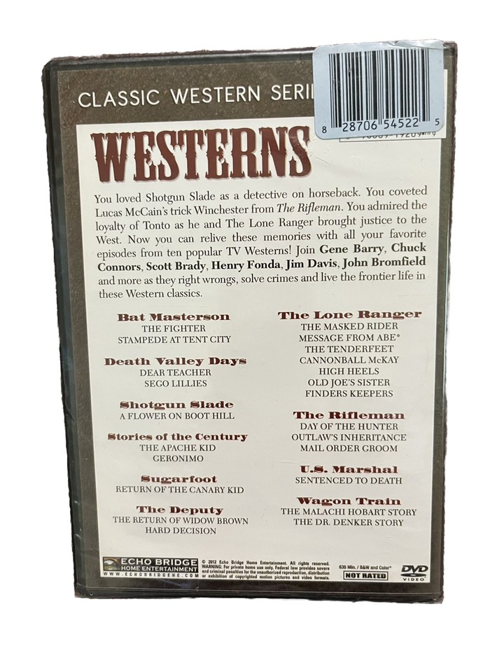 New & Sealed TV Classic Westerns 3 Disc DVD Set Lone Ranger Rifleman ...