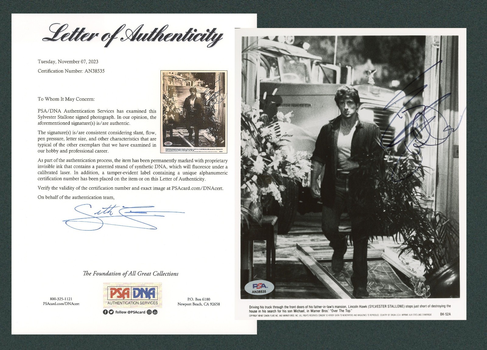 Sylvester Stallone Signed PSA/DNA LOA Autographed 8X10 Photo Autograph ...