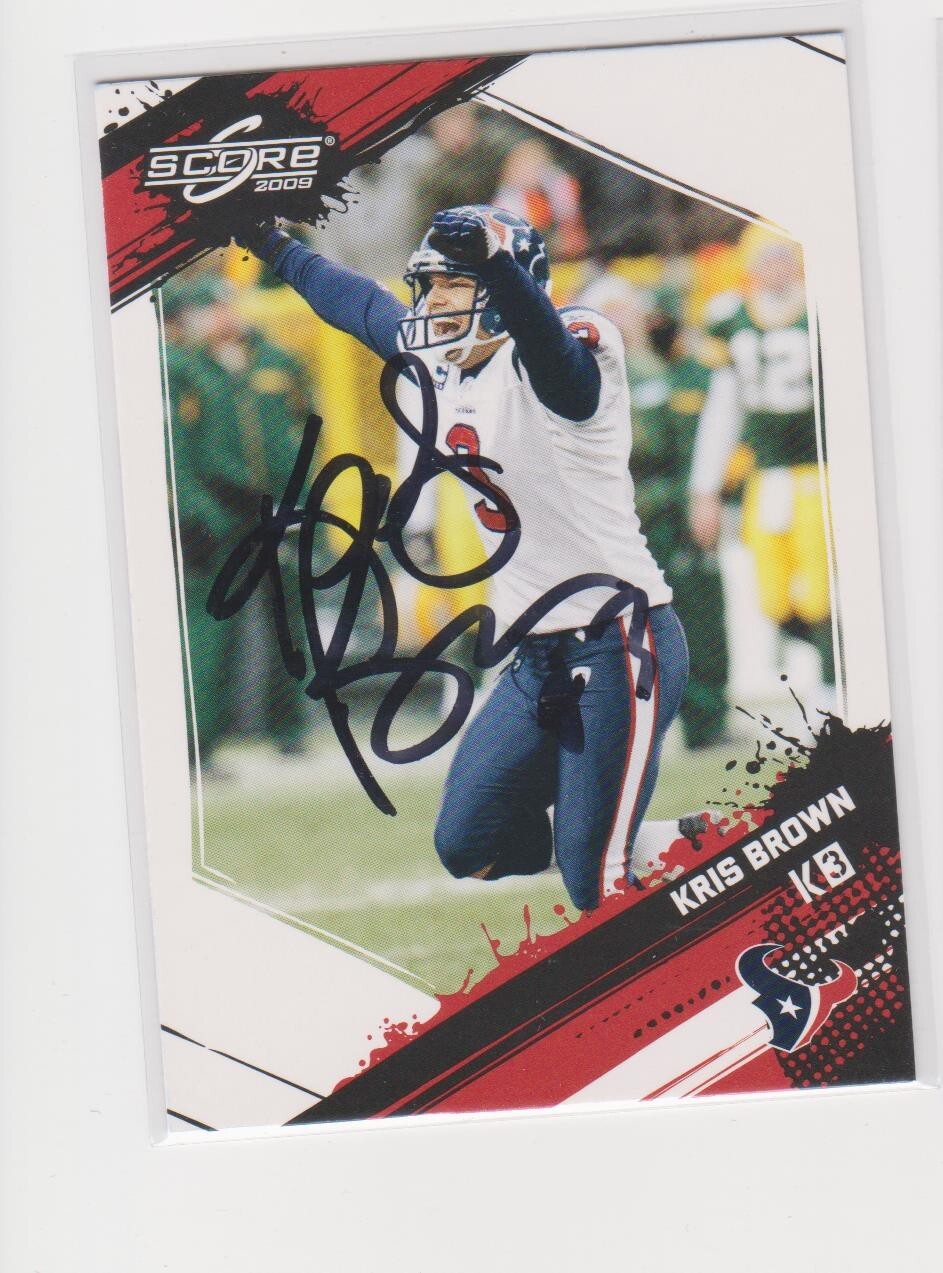 KRIS BROWN HOUSTON TEXANS NEBRASKA UNIVERSITY KICKER AUTOGRAPHED CARD ...