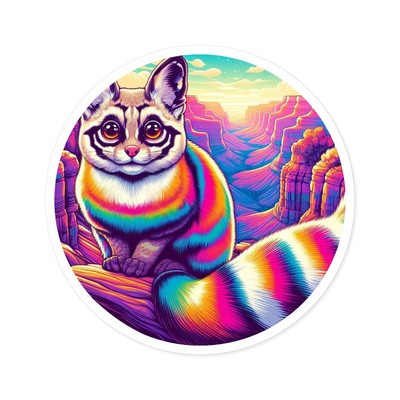 Grand Canyon Ringtail Cat Rainbow Psychedelic Round Sticker Decal | eBay