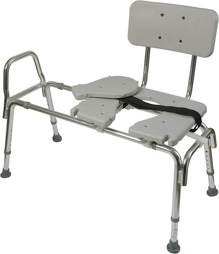 Bath Sliding Transfer Bench Shower Chair Seat Adjustable Leg Aid Adult ...