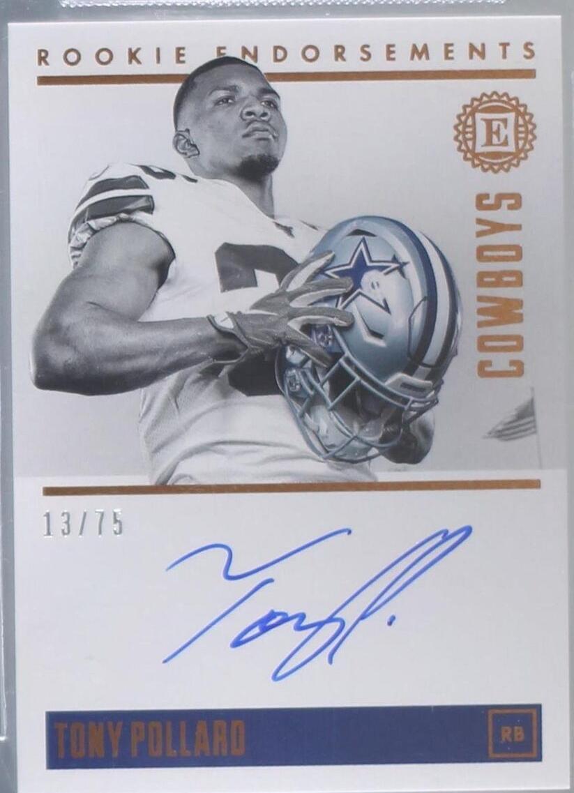 2019 Panini Encased - Rookie Endorsements Tony Pollard #RE-TPO /75 (AU ...
