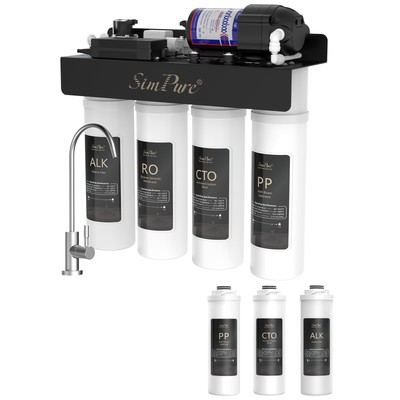 SimPure WP2-400GPD UV Alkaline pH+ Remineralization Drinking Water ...