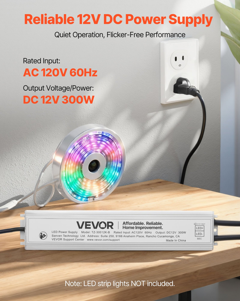 LED Driver 300W 12V DC Low Voltage Transformer Waterproof IP67 Power ...