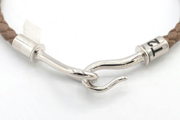 Hermes Jumbo H Bracelet Etoupe Leather Silver Accessory for Women & Men ...