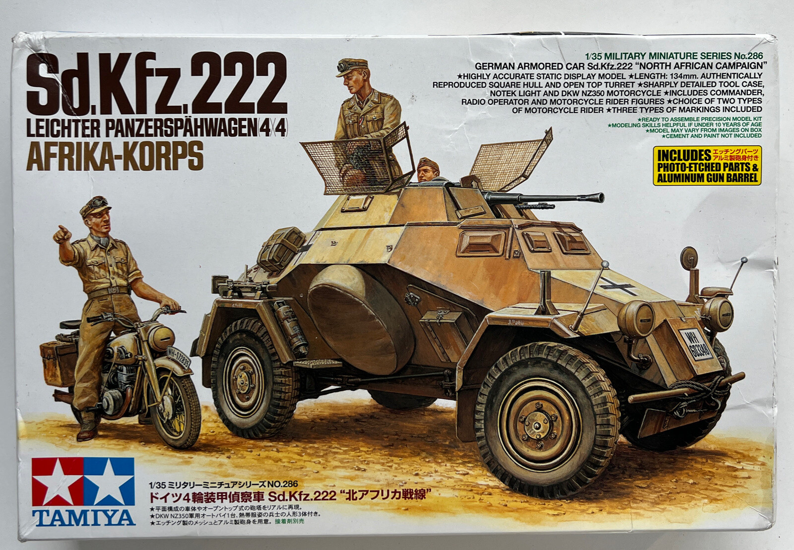 TAMIYA 35286 1:35 German Sd.Kfz.222 Armored Car 4x4 Afrika Korps Sealed ...