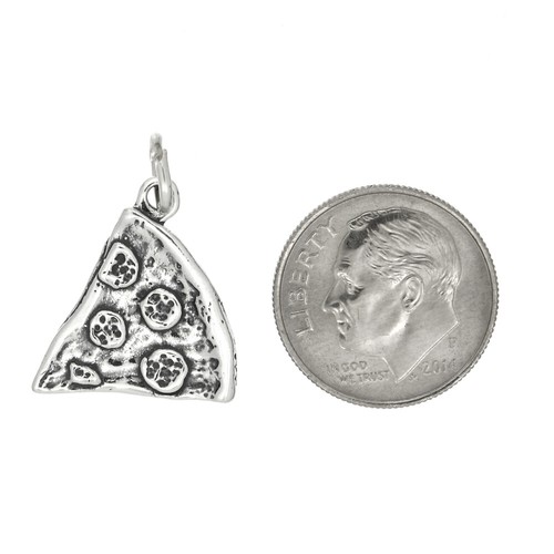 Sterling Silver Slice of Pizza Charm or Pendant | eBay