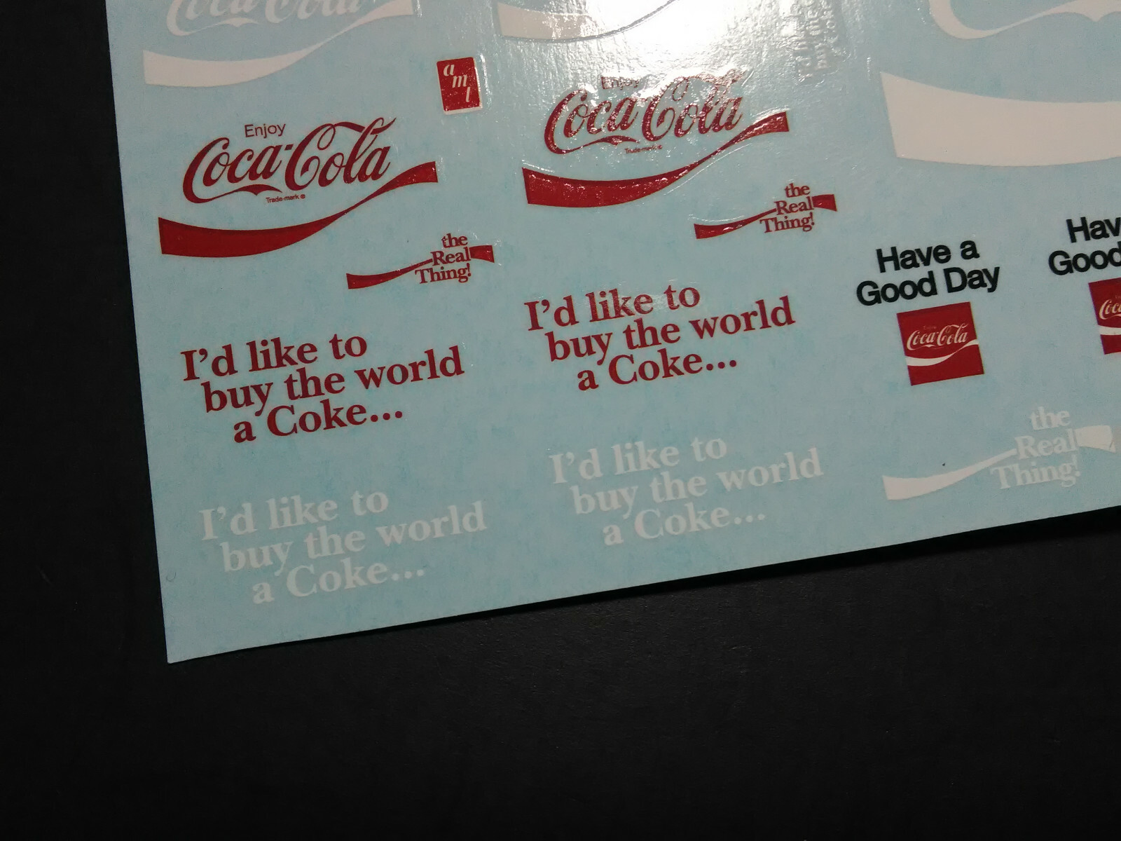 AMT Ford C-600 1/25 COE COKE Coca Cola waterslide decal sheet license ...
