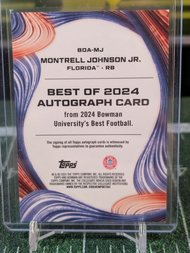 2024 Bowman University's Best Montrell Johnson Jr. Orange Refractor ...
