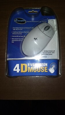 New Old Version iConcepts 4D Five Button -P/S2 Mouse | eBay