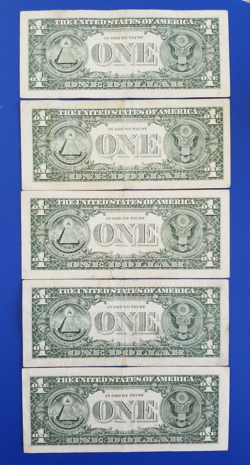 LOT of (5) 2013 "B" $1 ONE DOLLAR STAR NOTE BILL DUPLICATE SERIES (New ...