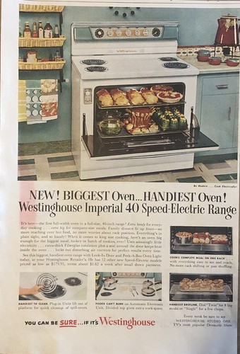 1955 Westinghouse Imperial 40 PRINT AD Speed-Electric Range VTG 1950s ...