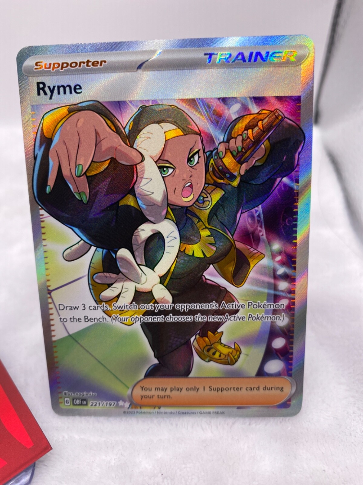 Pokémon TCG Ryme SV03: Obsidian Flames 221/197 Full Art Holo Ultra Rare ...