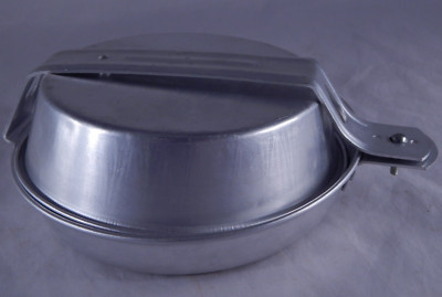 Vintage Metal Collapsible Military Style Mess Kit Cup Pans Dish Handle ...