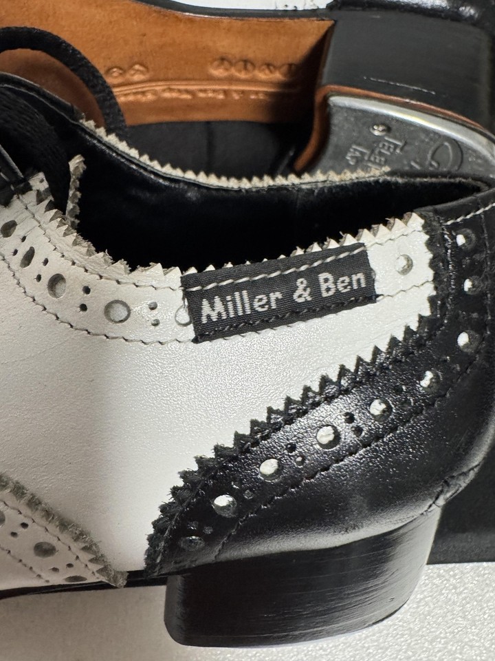 Miller & Ben Tap Shoes Mens Size 9 Black White Jazz Oxford Leather ...