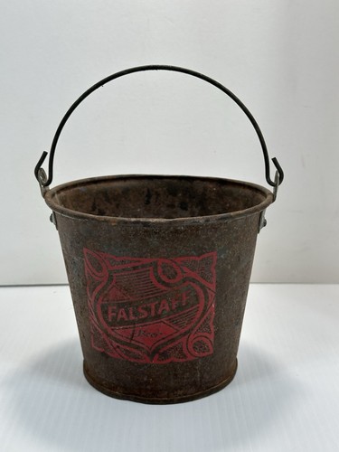 Vintage Falstaff Beer Rusty Metal Bucket Pail With Handle Barware ...