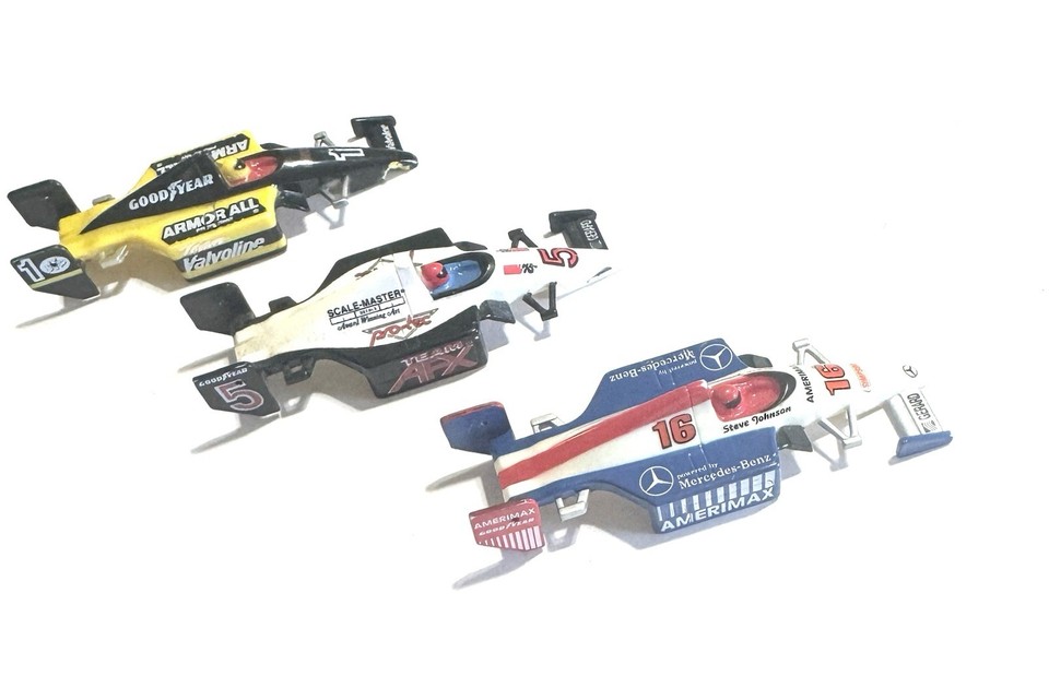 (3) TOMY AFX Super G + Plus Indy F1 Formula 1 HO Slot Car RUNNER BODIES ...