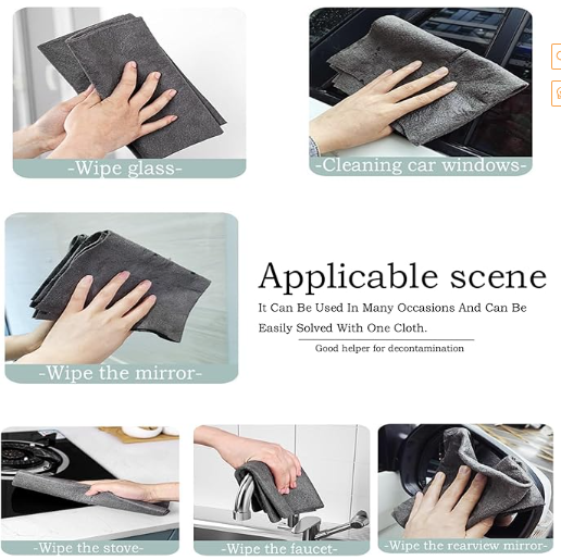 ZOOYSD Thickened Magic Cleaning Cloth,5 Pcs Lint Free Cloth,Reusable ...