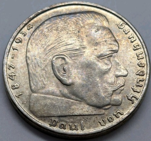 PRE WW2 - 1938 - B - German Coin 2 Reischmark - Third Reich Y29 | eBay