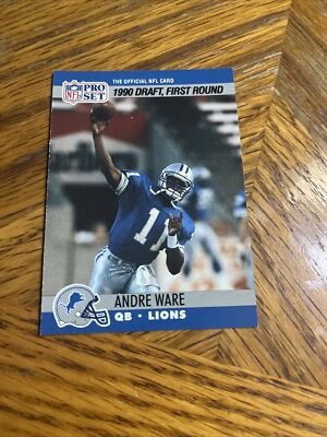 ANDRE WARE RC 1990 Pro Set draft first round #675 Detroit Lions | eBay