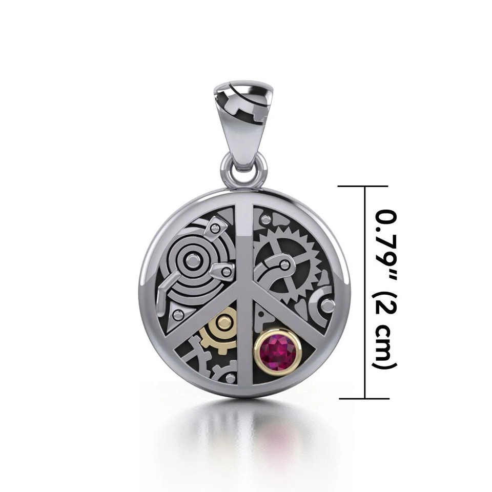 Peace Symbol Steampunk Pendant 925 Sterling Silver Peter Stone Created ...
