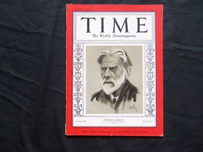 1929 DECEMBER 2 TIME MAGAZINE - ROBERT BRIDGES - T 211 | eBay
