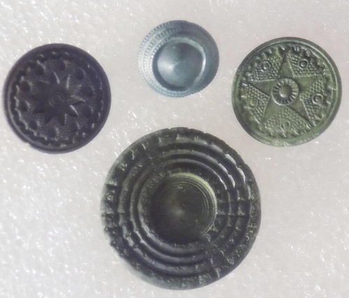 Lot of 4 RARE Antique Early American Colonial Buttons Dug Wheel Stars ...