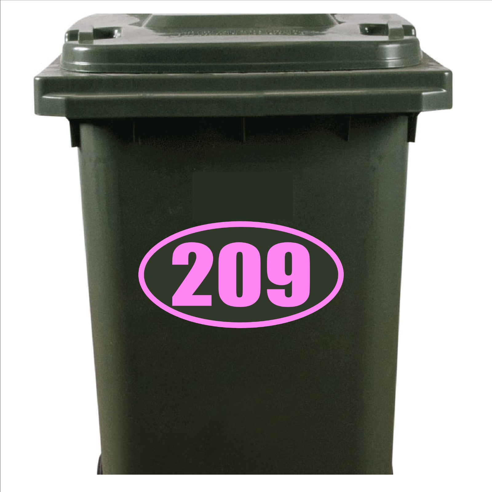 Oval Wheelie Bin House Numbers Stickers Dustbin Sticker Peel & Stick ...