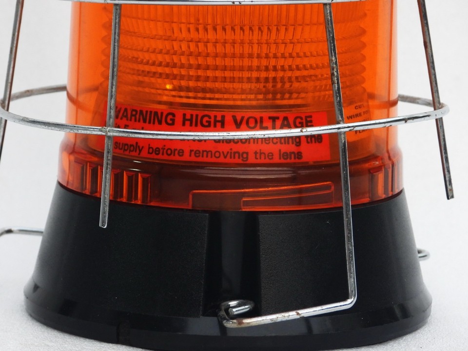 RS PRO LED STROBE AMBER FLASHING ROTATING BEACON LIGHT WITH METAL CAGE ...