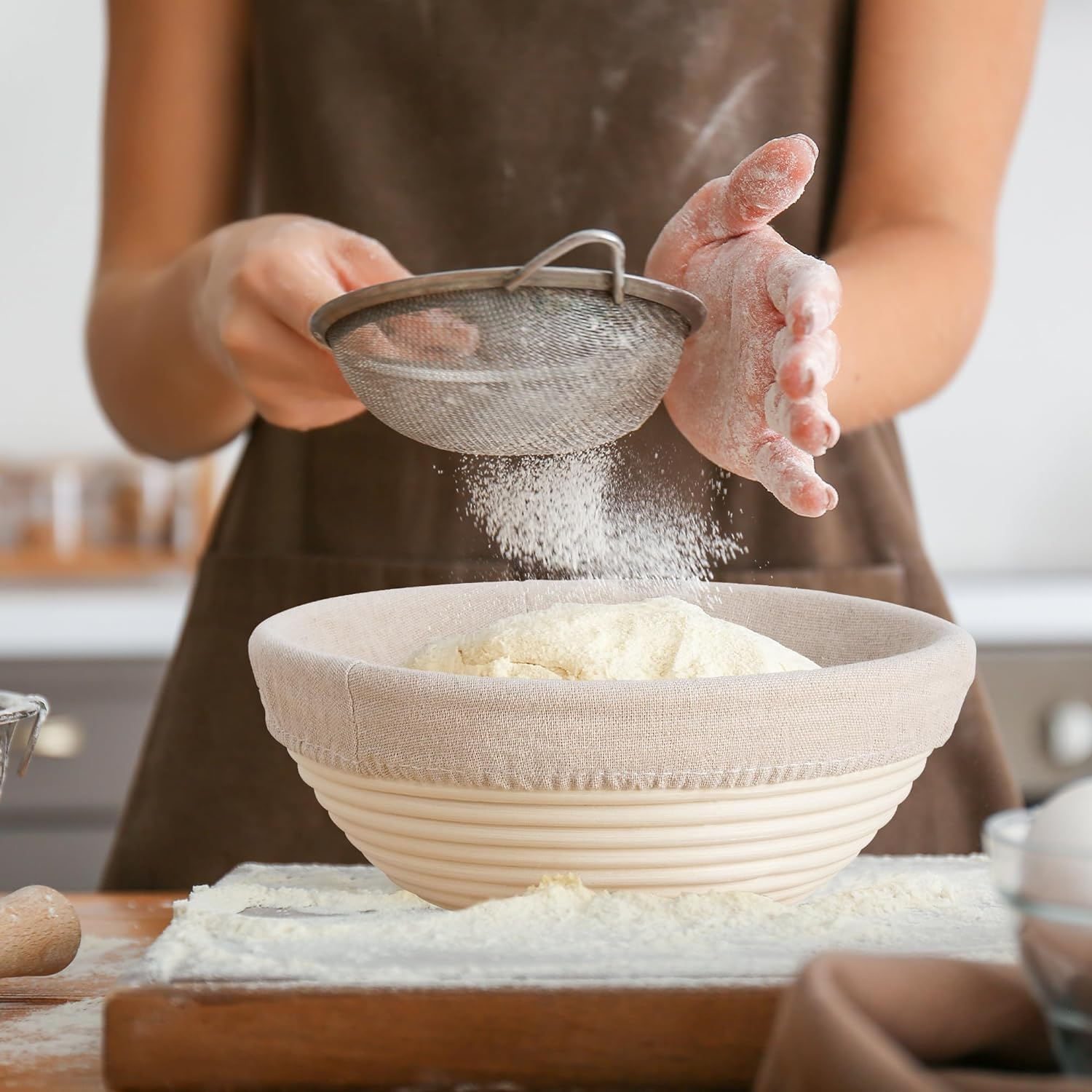 2 Pack 9 Inch round Banneton Proofing Baskets | Handmade Rattan Bread ...